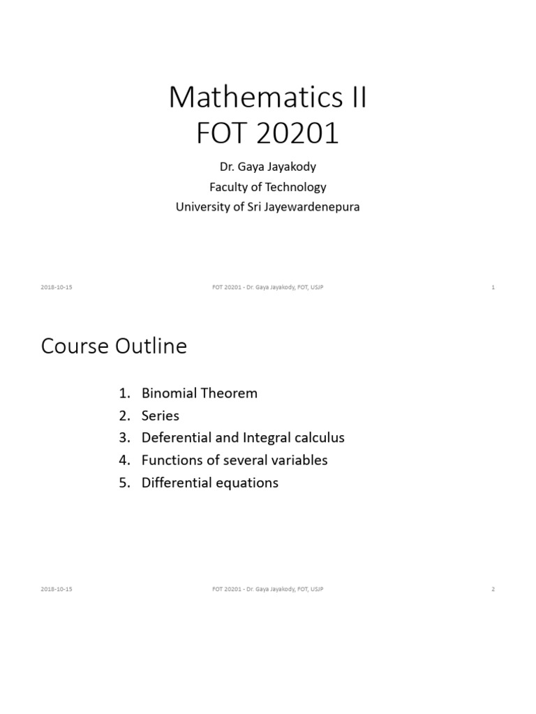 Mathematics Ii Calculus 10 15 Pdf Derivative Function Mathematics