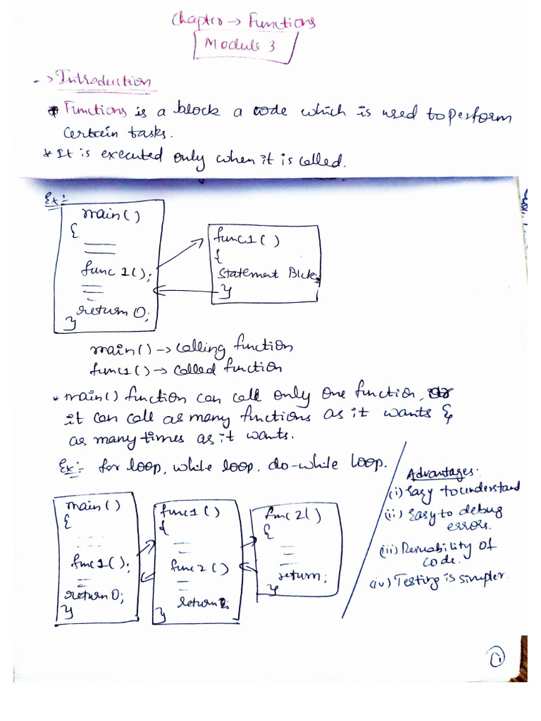 Module 3 - Part1 - Functions - Notes | PDF