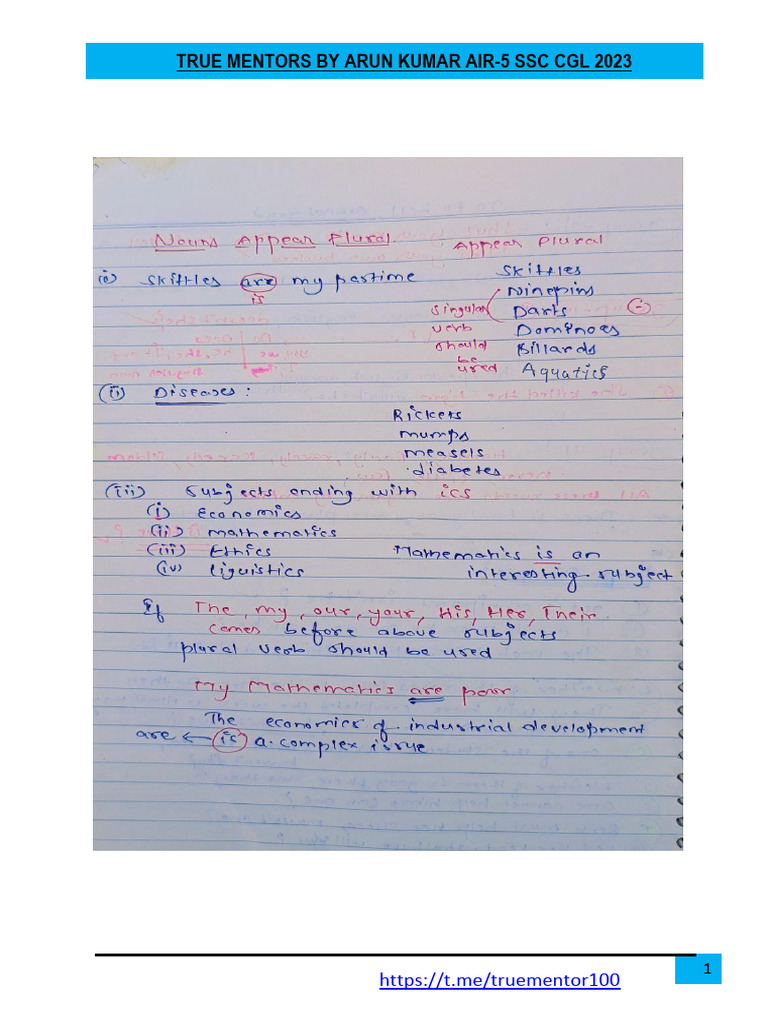 Arun Kumar's Hindi Class Notes | PDF