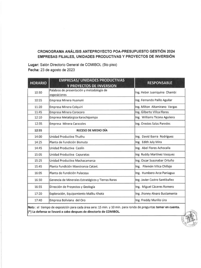 CRONOGRAMA ANALISIS POA-PPTO_2024 | PDF