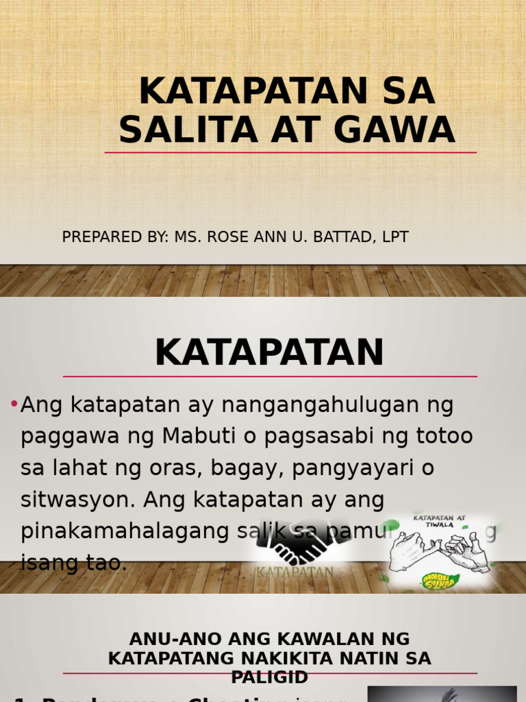 GRADE 8 Katapatan Sa Salita at Gawa | PDF