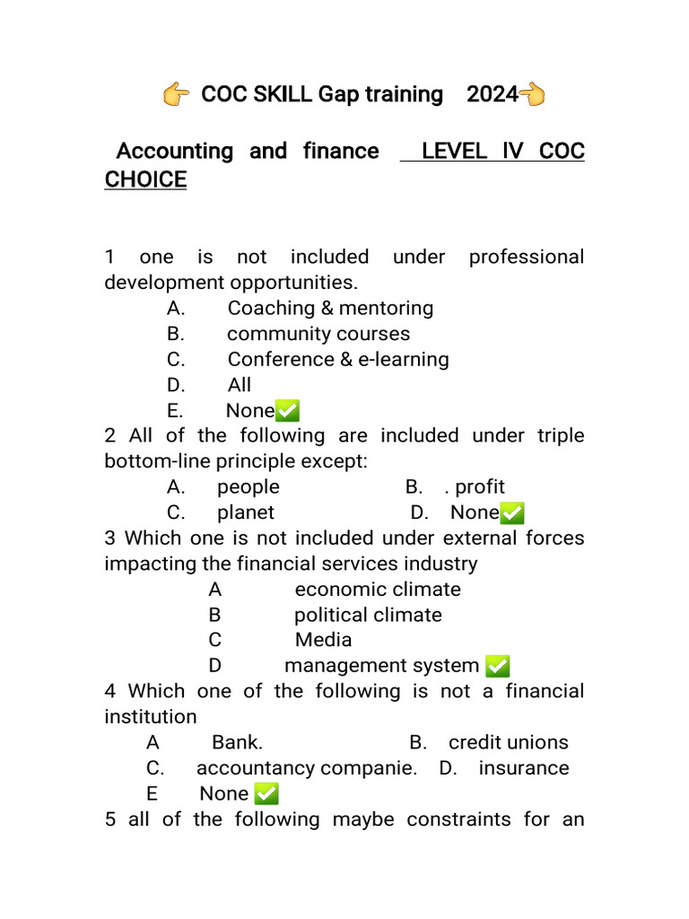 COC Level IV Accounting Training Guide | PDF | Debits And Credits | Cost Of Goods Sold