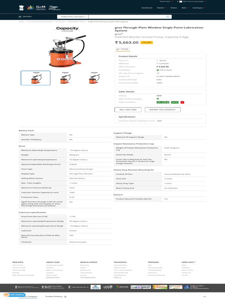 Buy Groz Through Plain Window Single Point Lubrication System Online ...