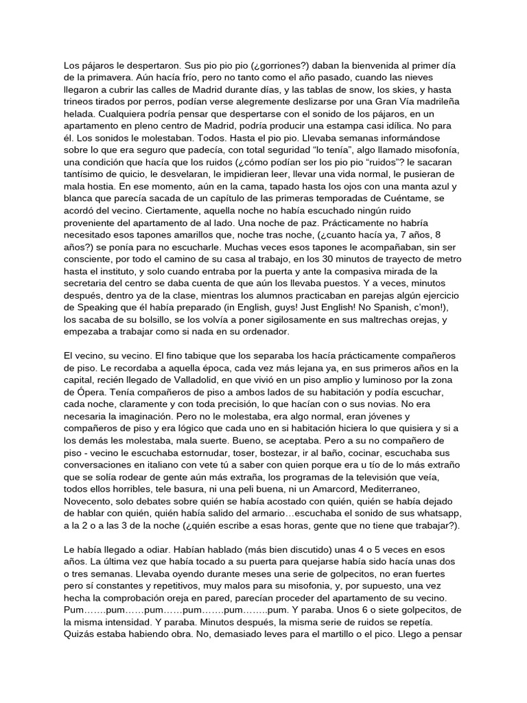 El Vecino Relato | PDF