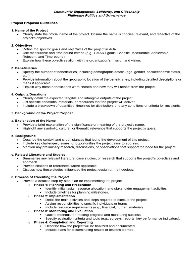 Project Proposal Guidelines (PT) | PDF | Evaluation | Goal