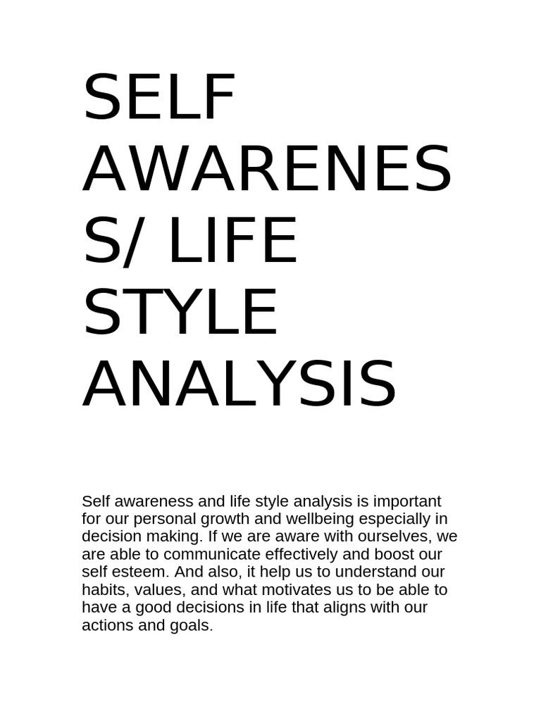 Self Awareness | PDF | Psychological Concepts | Human Development