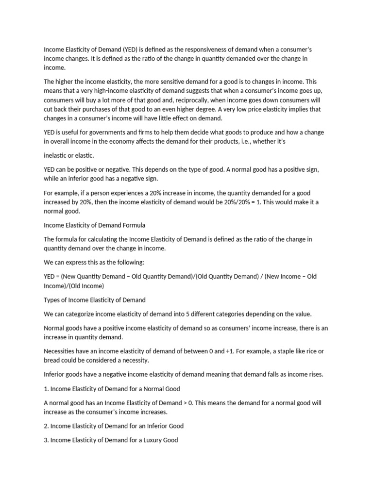 002 Income Elasticity of Demand | PDF | Elasticity (Economics) | Demand