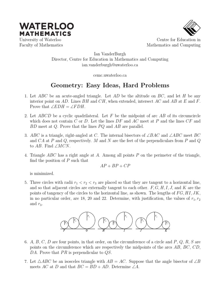 Easy Ideas, Hard Problems | PDF | Triangle | Triangle Geometry