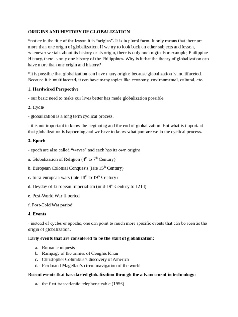 Origins-of-Globalization | PDF