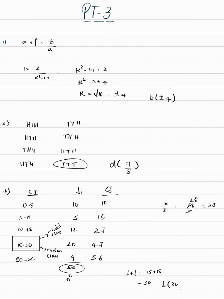 PT - 3 Solutions Mathematics 1991 | PDF