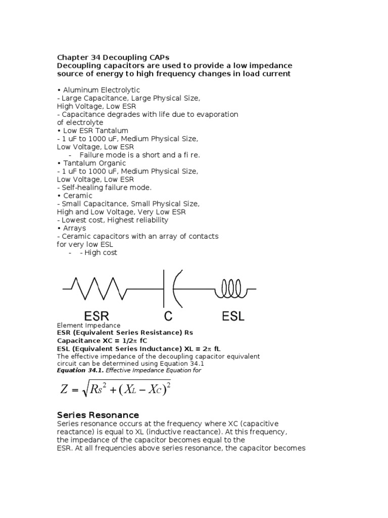 Decoupling Capacitors: Types and Impedance | PDF | Capacitor ...