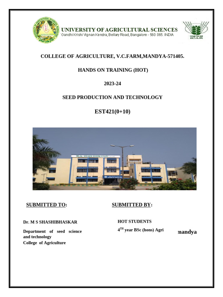 Seed Tech Report | PDF | Seed | Agriculture