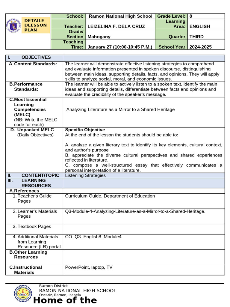 Analyzing Literature and Heritage | PDF