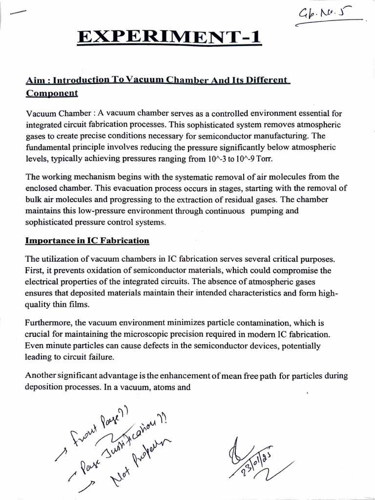 IC_Exp1_Gp.5_Bhupesh_102322062 | PDF | Vacuum | Pump
