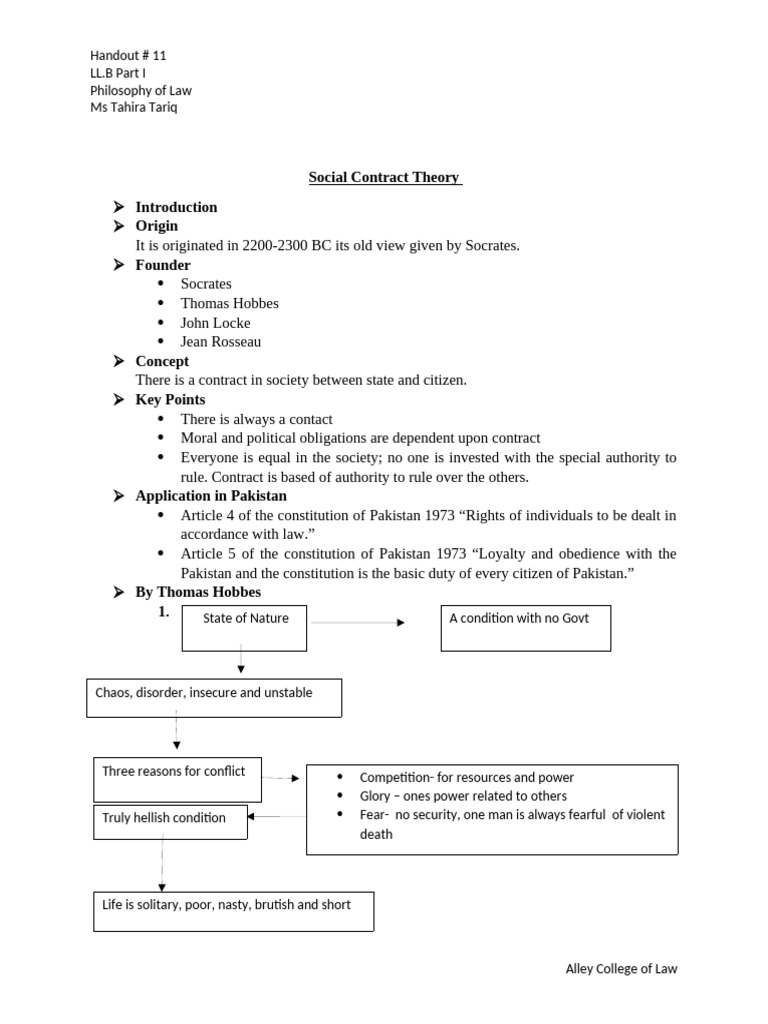 11.social Contract Theory by Thomas Hobbes | PDF | Social Contract ...