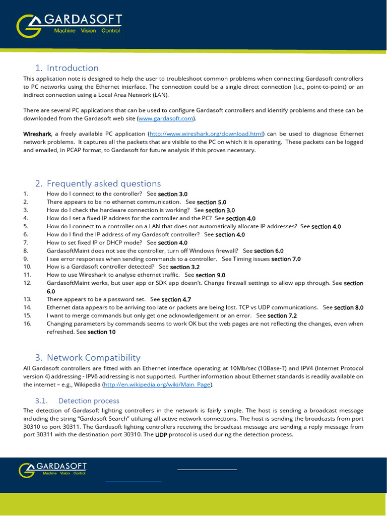 Gardasoft APP923 TroubleshootingEthernetProblems V007e | PDF | Computer Network | Port (Computer ...