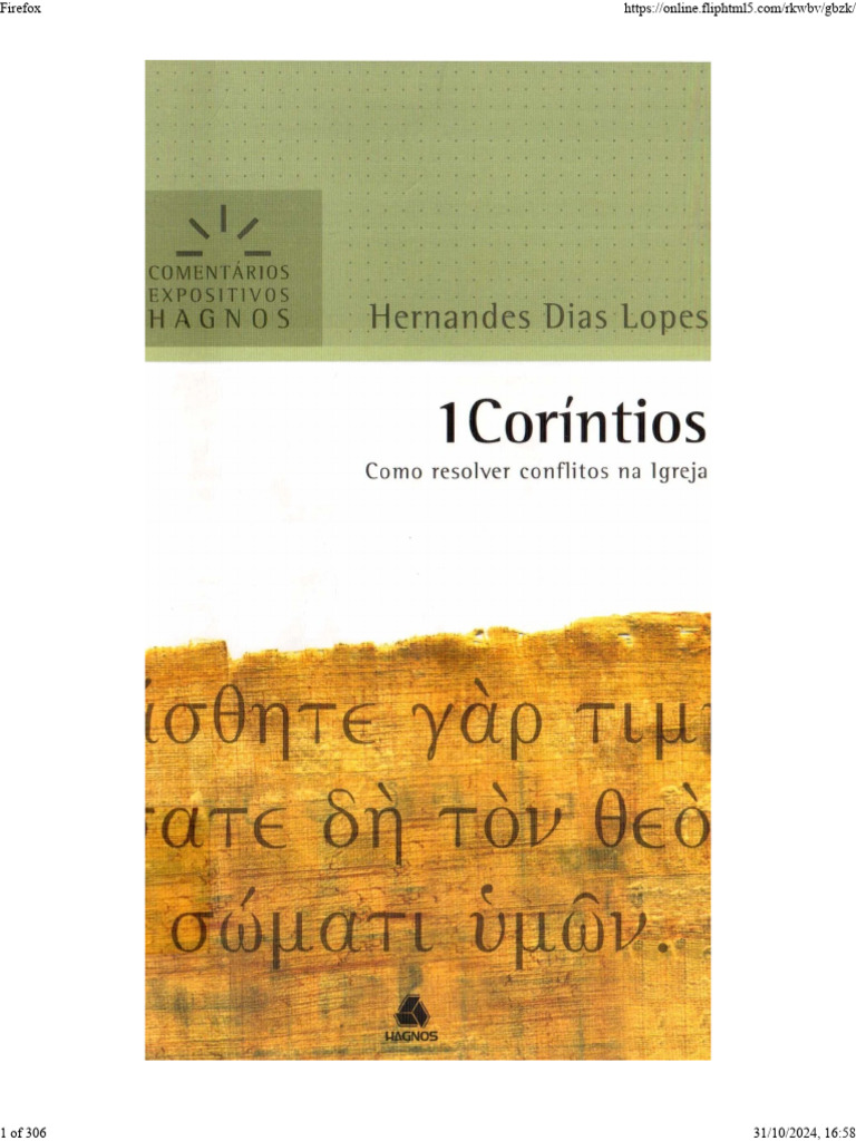 Hernandes Dias Lopes - 1 Corintios | PDF