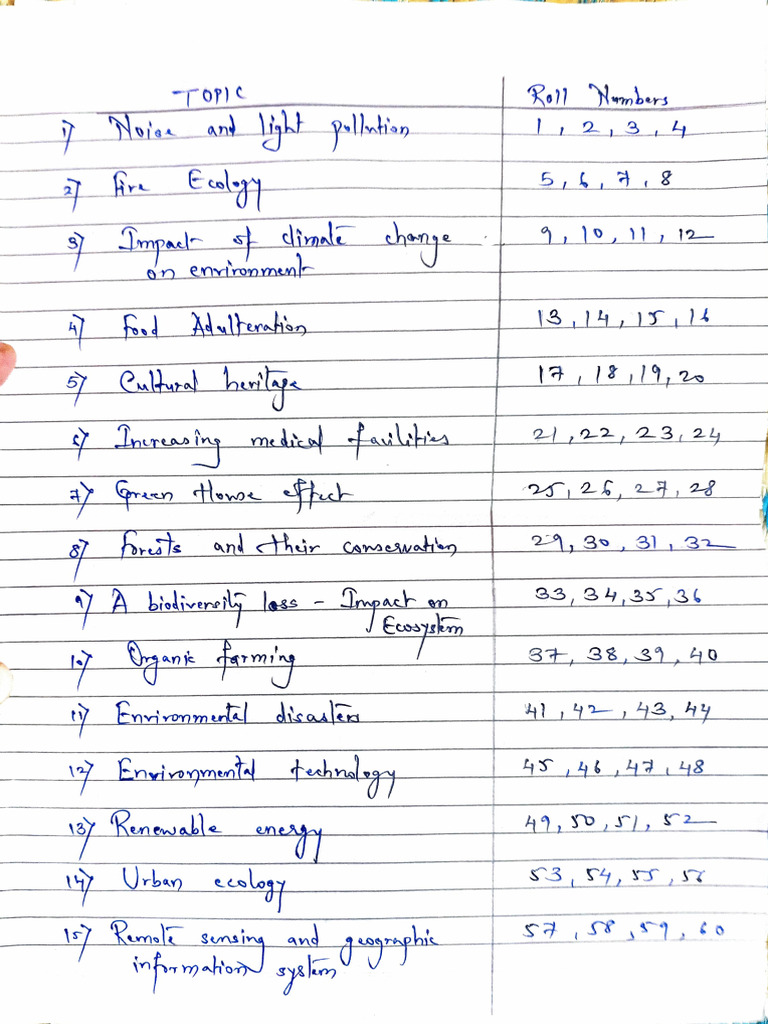 Environmental Studies Project Guide | PDF