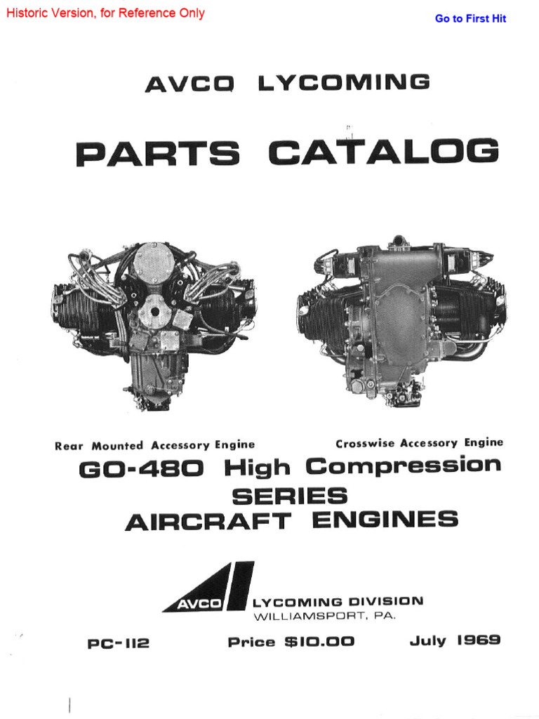 GO-480 High Compression Parts Catalog | PDF | Vehicle Technology ...