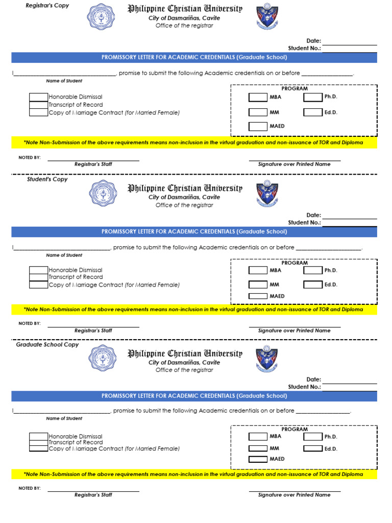 Promissory Letter Converted | PDF | Qualifications | Vocational Education