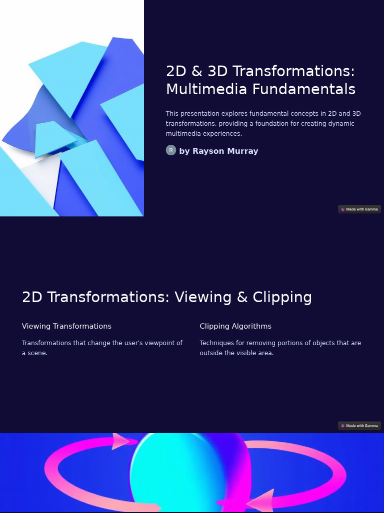 2D and 3D Transformations Multimedia Fundamentals | PDF