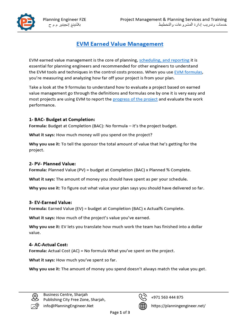 EVM Earned Value Management | PDF | Projects | Project Management
