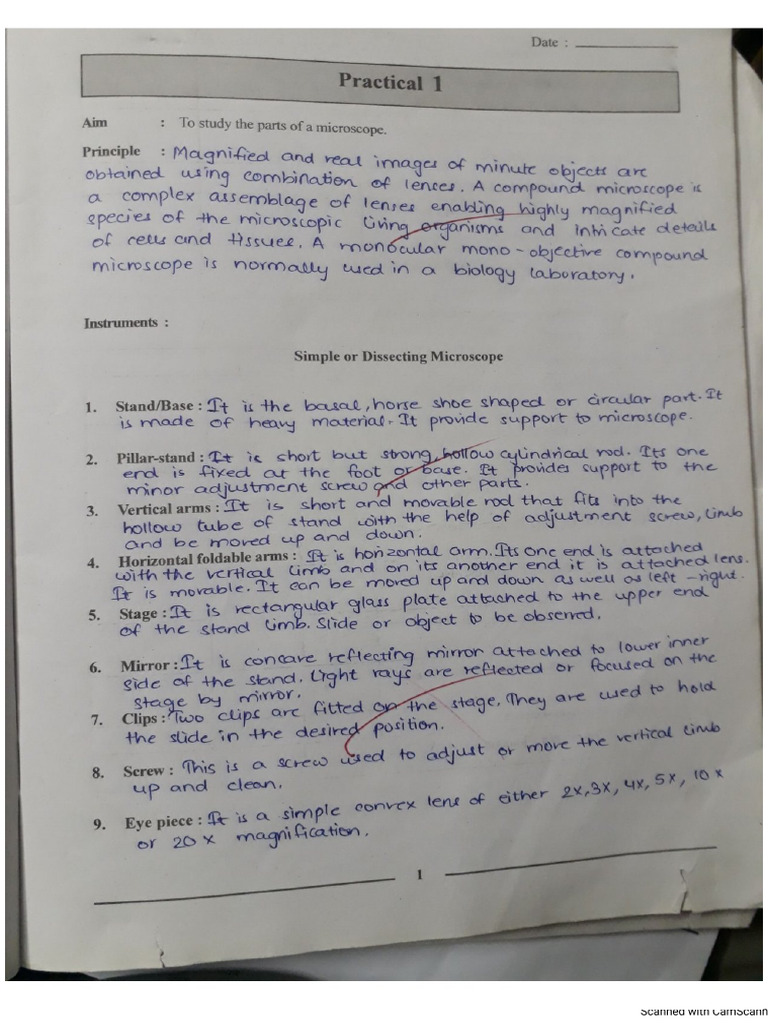 11th Biology Practical 1-34 | PDF