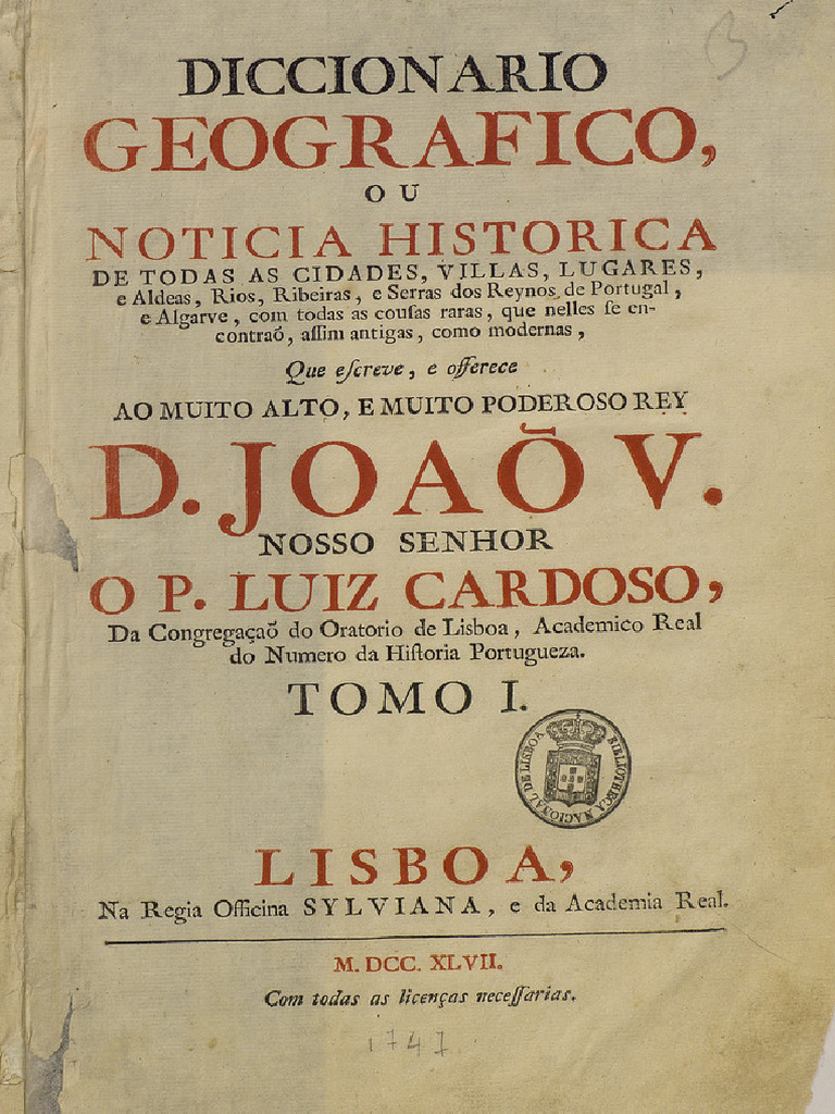 Diccionario Geográfico Ou Notícia Histórica De D. João V | PDF