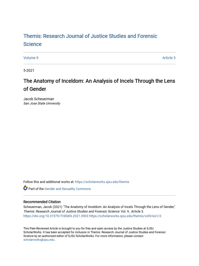 The Anatomy of Inceldom | PDF | Masculinity | Gender