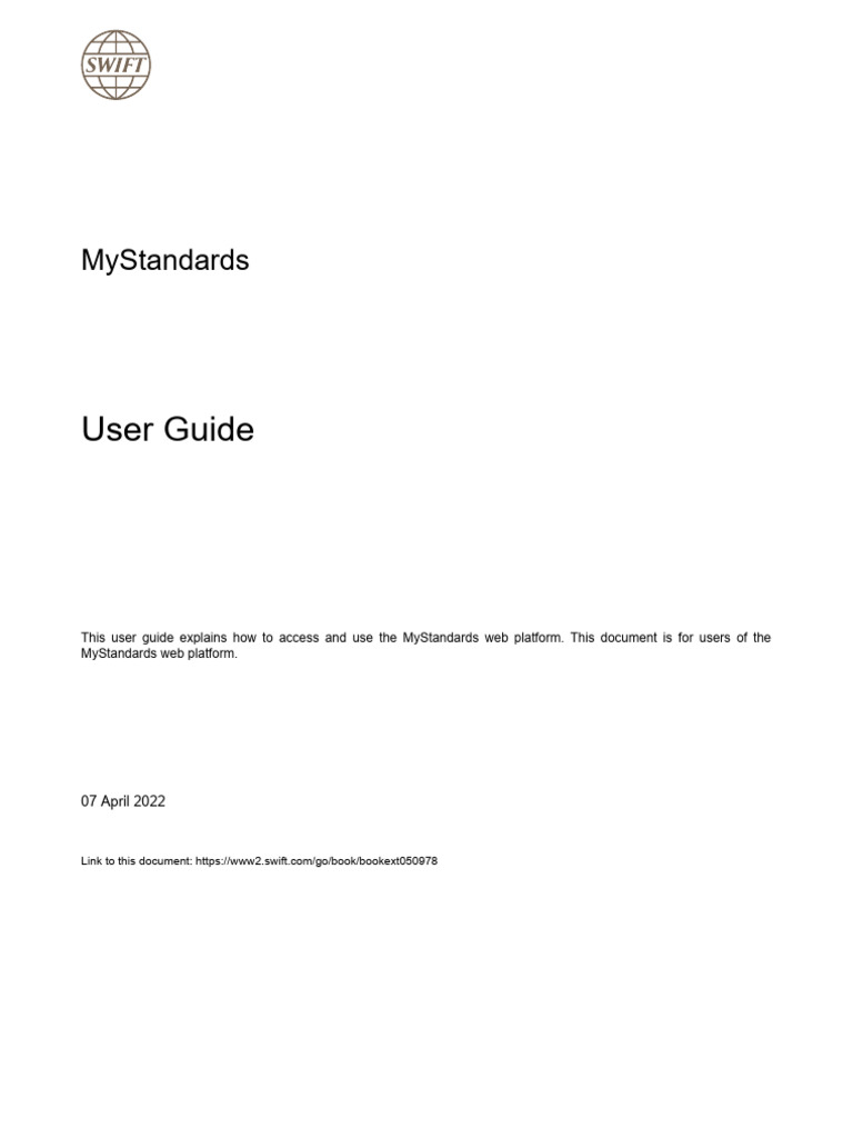 MyStandards User Guide Overview | PDF | Specification (Technical Standard) | Xml