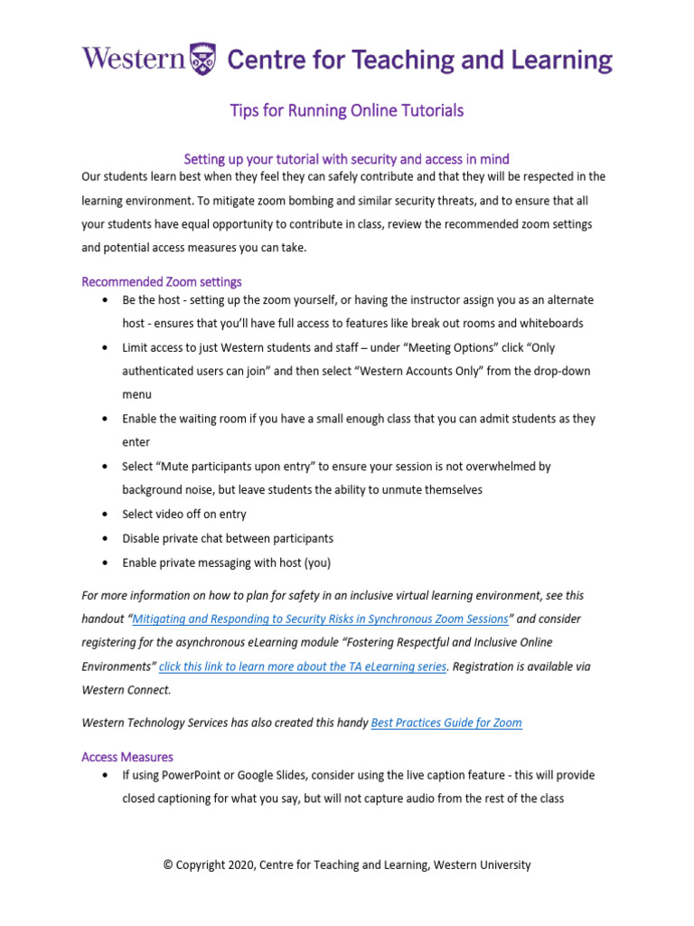 Tips For Running Online Tutorials | PDF | Educational Technology ...