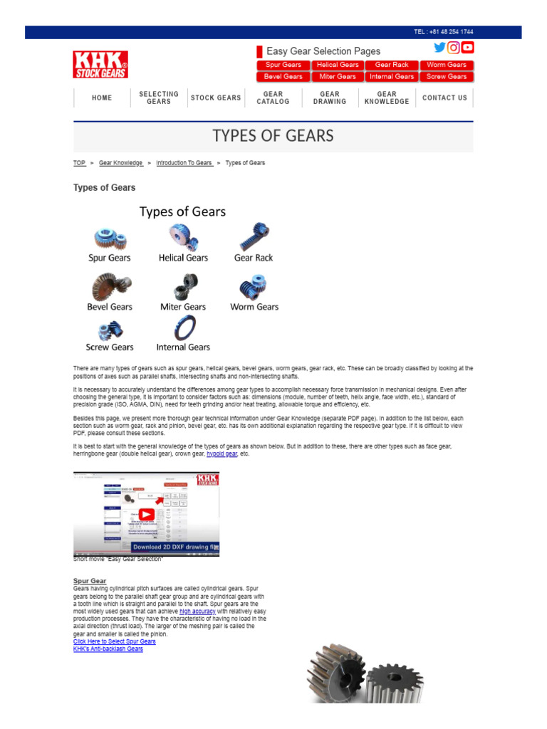 Gears-types | PDF | Gear | Machines