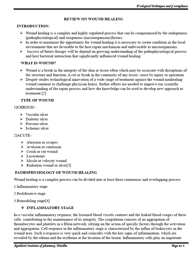 Comprehensive Review of Wound Healing | PDF | Coagulation | Wound Healing