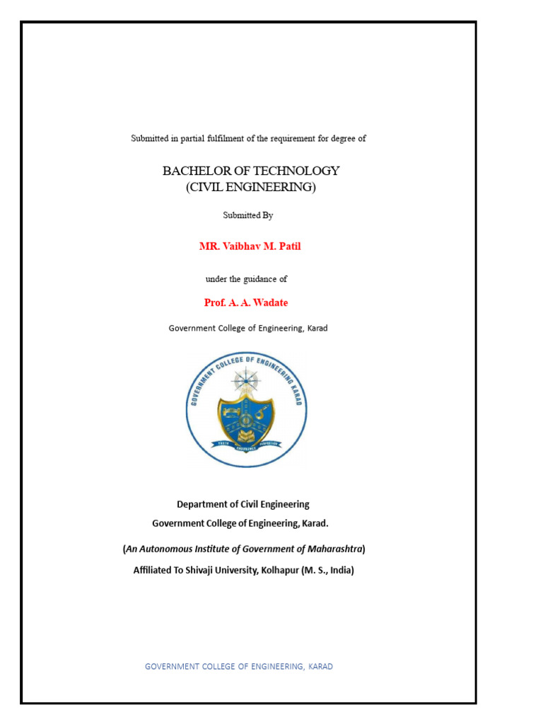 Civil Engineering Internship Report | PDF | Personal Protective ...