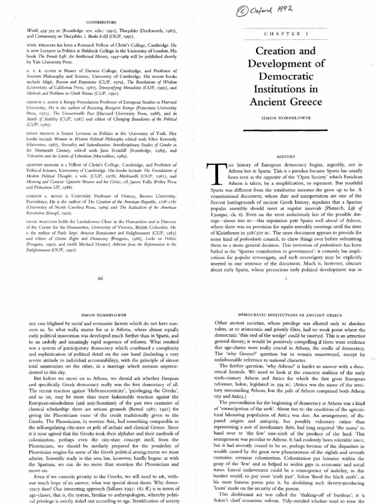 Democracy the Unfinished Journey | PDF | Ancient Greece | Democracy