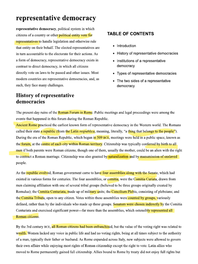 Representative Democracy | PDF