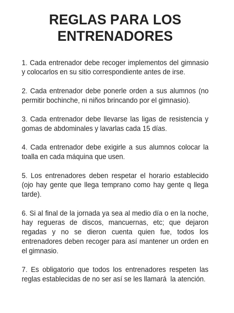 Reglas y Tarifas del Gimnasio Alesi Fitness | PDF | Almuerzo | Alimentos