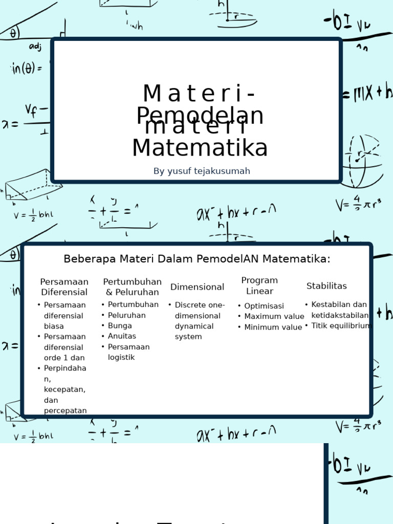 Materi-Materi Pemodelan Matematika | PDF
