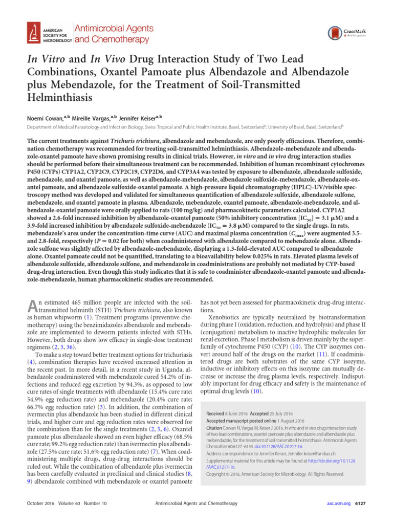 4 Cowan Et Al 2016 in Vitro and in Vivo Drug Interaction Study of Two ...