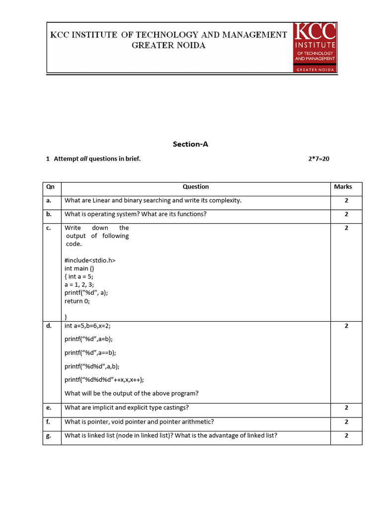 Model Paper For 2nd Sem Pps Pdf Pointer Computer Programming Software Development