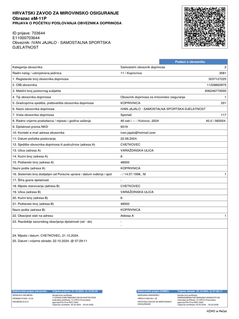 Potvrda m11p 703644 | PDF