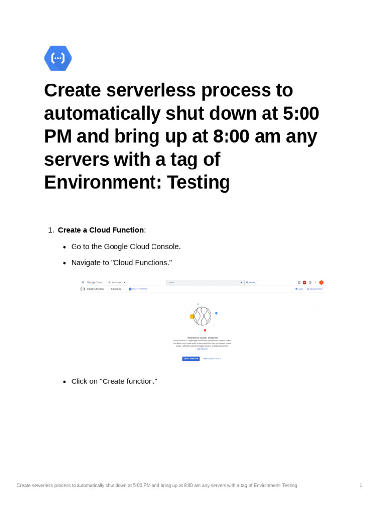 Create Serverless Process To Automatically Shut Down at 500 PM and Bring Up at 800 Am Any ...
