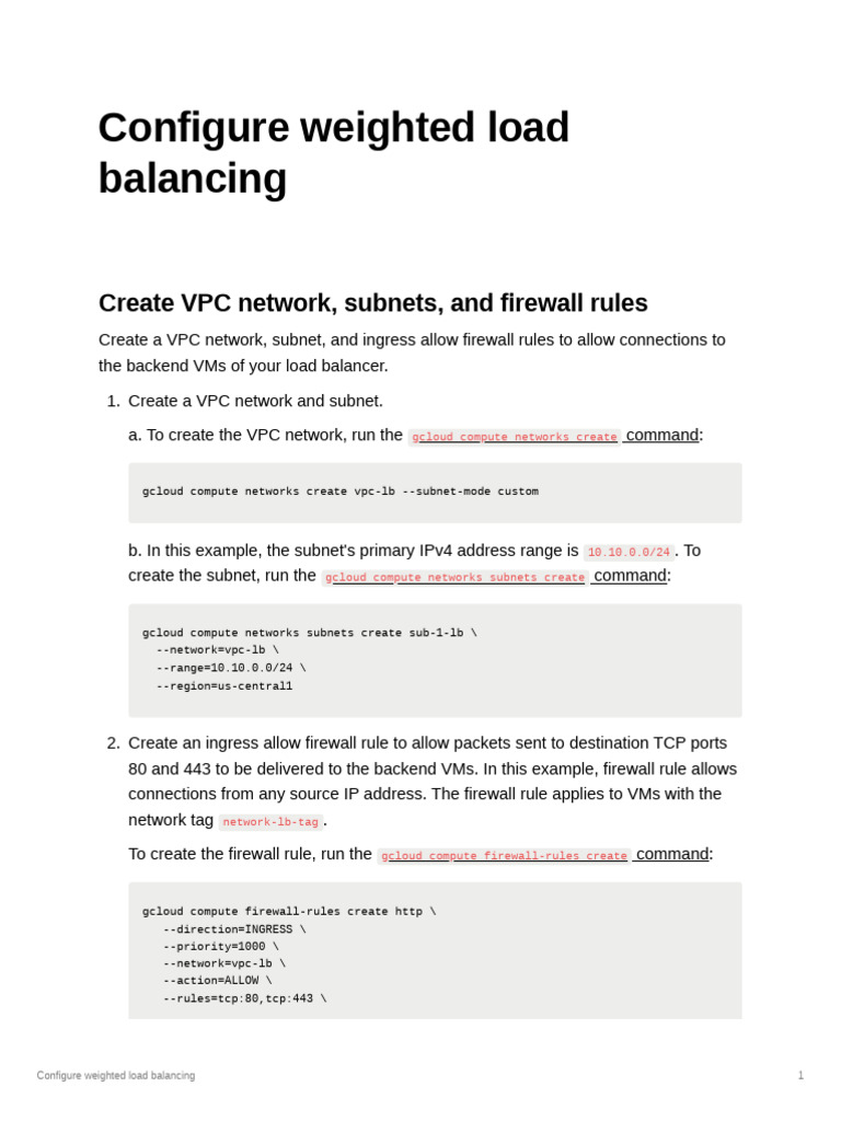Configure Weighted Load Balancing 979379b2f0ca467b9aad6101ce2151f9 | PDF | Ip Address | Firewall ...