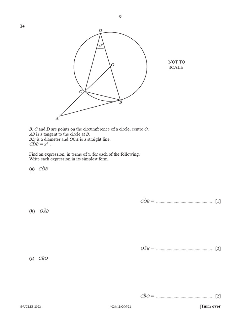 Geometry Circle Theorems Quiz | PDF