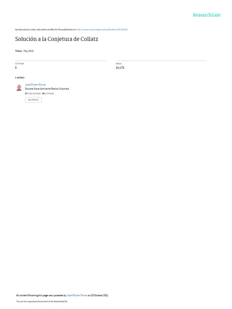 Solucion A La Conjetura de Collatz | PDF | Objetos matemáticos ...