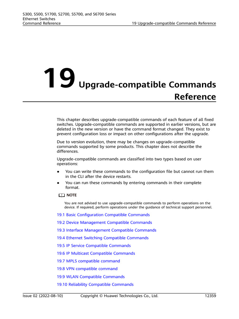 01-19 Upgrade-Compatible Commands Reference | PDF | File Transfer Protocol | Transport Layer ...