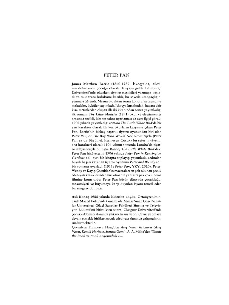 Peter Pan PDF Tadimlik | PDF