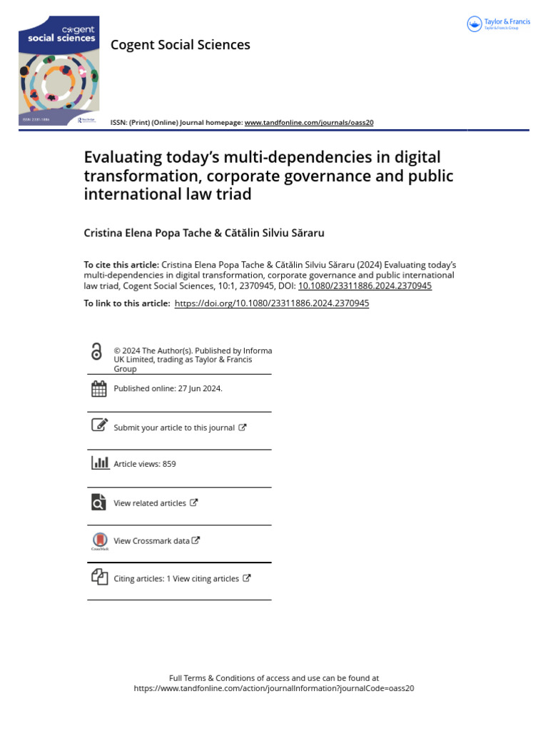 Evaluating Today S Multi-Dependencies in Digital Transformation Corporate Governance and Public ...