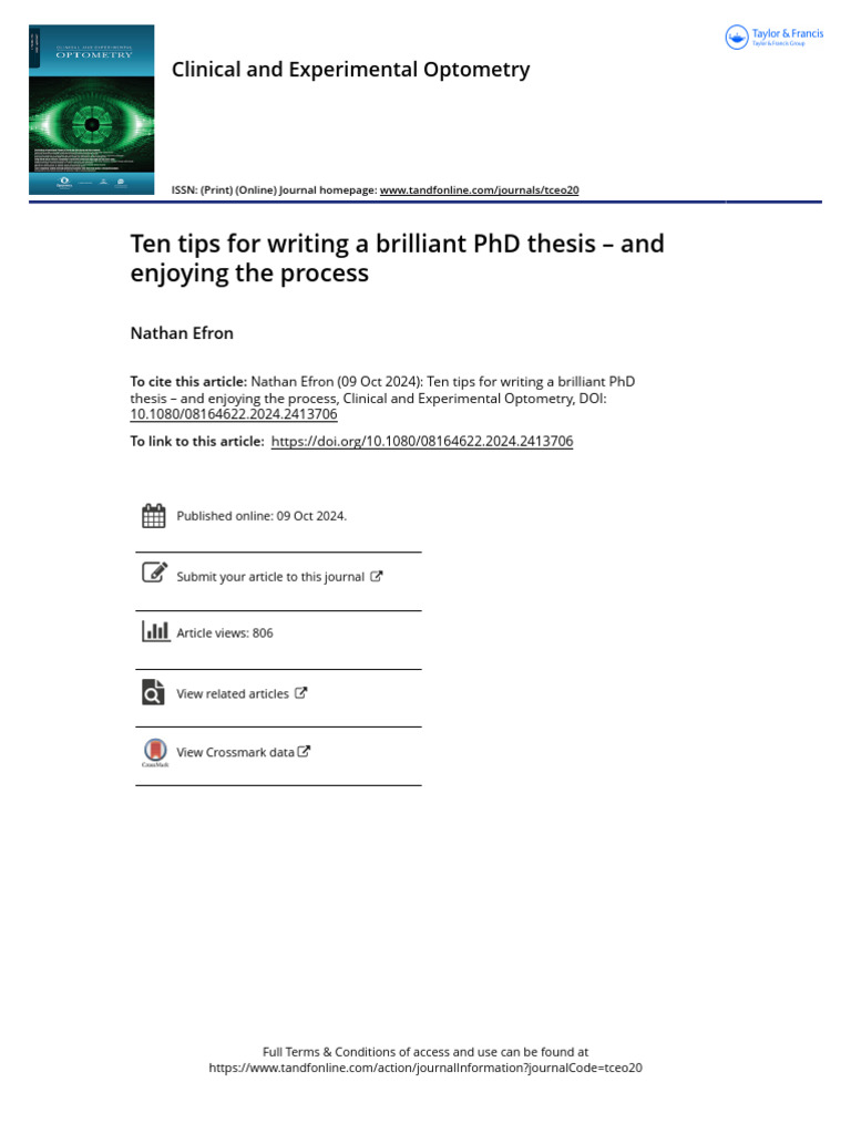 Ten Tips To Write An Excellent Thesis With Smart Technique | PDF ...