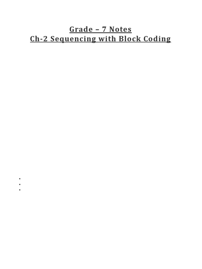 Gr_7_Comp_notes_Ln_2_Sequencing_with Block coding | PDF
